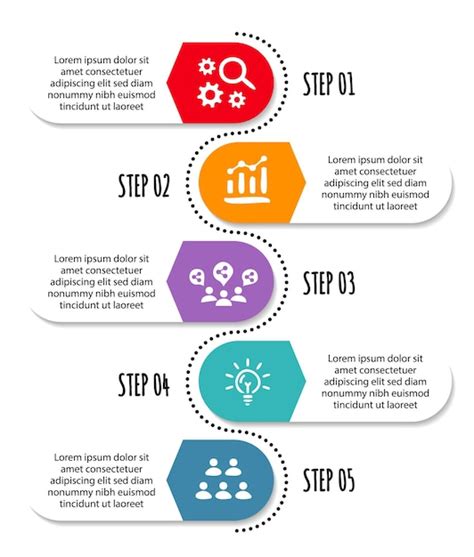 Premium Vector 5 Steps Infographic Flowchart Design Template