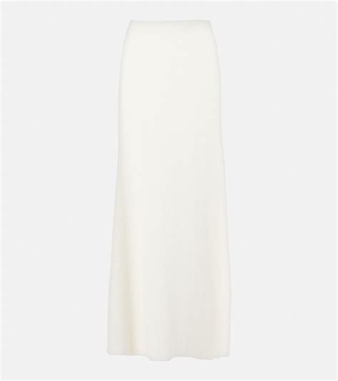 화이트 니트 맥시 스커트 Toteme Mytheresa