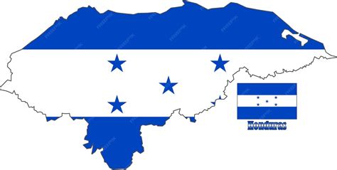 Honduras Map And Flag Premium Vector