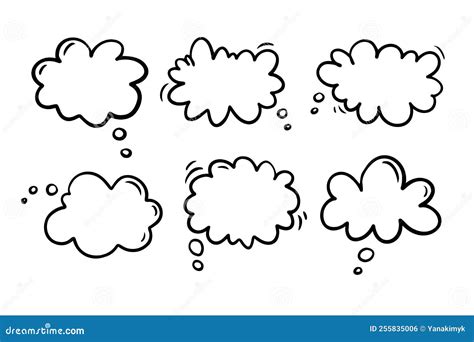 Thought Bubble Icon Design Smooth Cloud Doodle Thought Bubble Icon Trendy Hand Drawn Outline