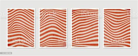 추상적 인 미적 미니멀 한 손으로 그린 현대 포스터의 기하학적 트렌디 한 세트 벽 장식 인테리어 포스터 디자인에 이상적인 현대 미술 현대 벡터 일러스트레이션 1950