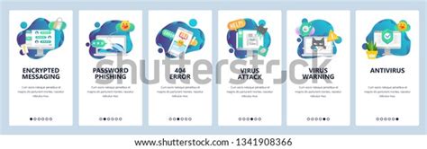 Web Site Onboarding Screens Cyber Security Stock Vector Royalty Free 1341908366 Shutterstock