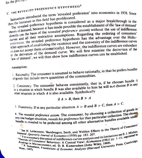 Revealed Preference Hypothesis For The Pricing C The Revealed