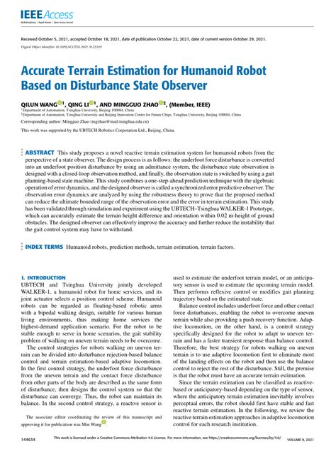 Pdf Accurate Terrain Estimation For Humanoid Robot Based On