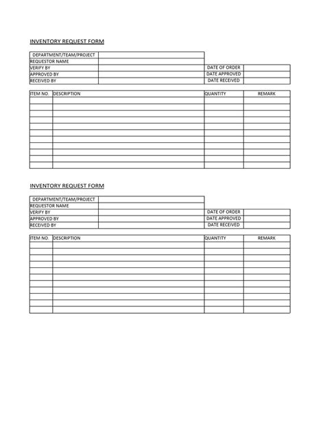 Inventory Request And Checkout Forms Pdf