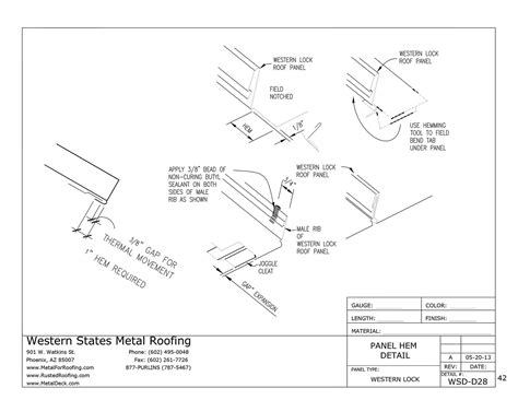 Hem Detail For Western Lock® Standing Seam