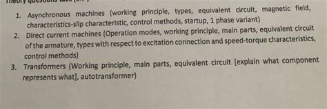 Solved 1 Asynchronous Machines Working Principle Types