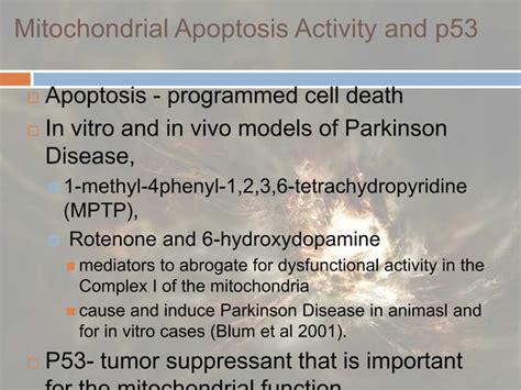 Mitochondrial Dysfunctional Activity And The Relationship With Pd Pptx