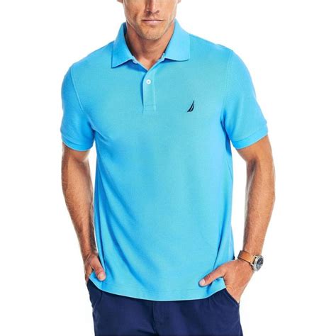 Nautica Mens Sustainably Crafted Classic Fit Deck Poloazure Blue