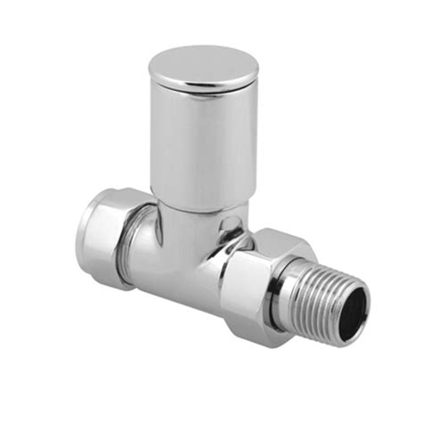 Straight Radiator Valve Round Head Set Of 2 Chrome Tile Store N