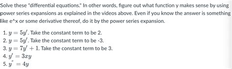 Solved Solve These Differential Equations In Other Words
