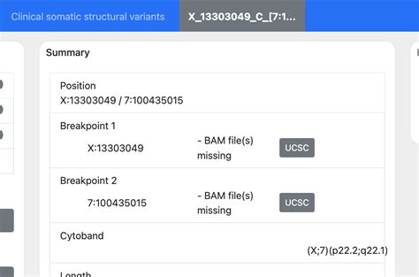 Center Cytoband Info On Cancer Sv Only Variant Page · Issue 3655