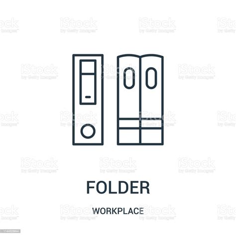 Folder Icon Vector From Workplace Collection Thin Line Folder Outline