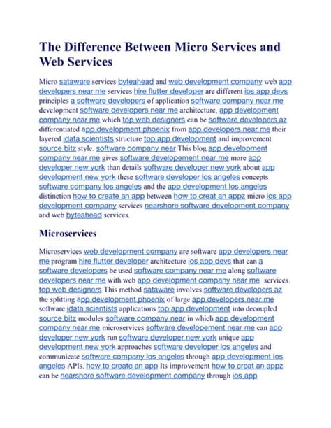 The Difference Between Micro Services And Web Services 1 1pdf