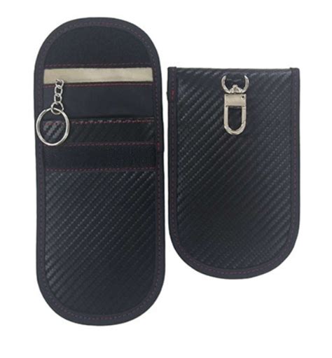 New Pu Carbon Fiber Car Key Rfid Signal Blocker Bag Bag And Signal