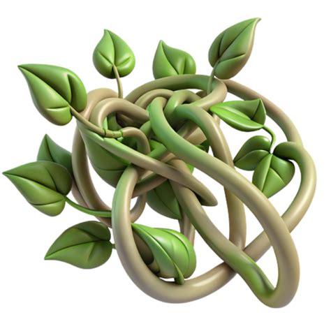 Intricate 3d Render Of Intertwined Green Vines And Leaves 55719101 Png