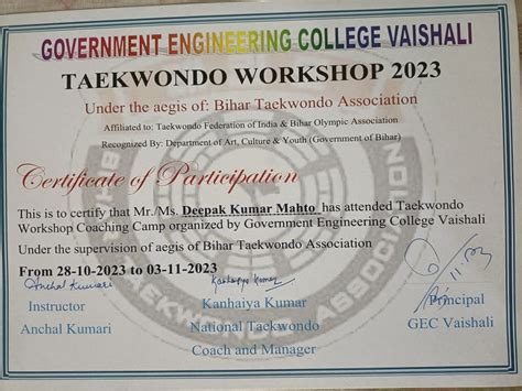 Deepak Kumar Mahto On Linkedin Taekwondo Workshop Martialarts