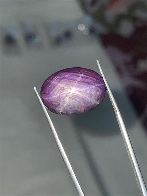 Natural Star Ruby Cabochon Purple Star Ruby Loose Gemstone Six Ray