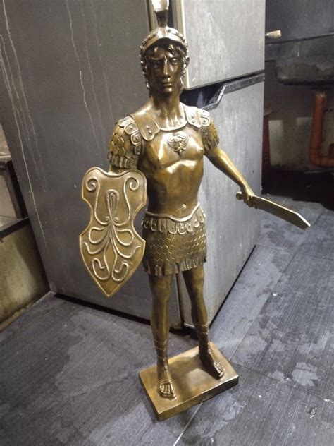 Brass Roman Warrior Statue Hobbies And Toys Memorabilia And Collectibles Vintage Collectibles On