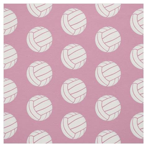 Volleyballs On Pink Or Any Color Sports Pattern Fabric Fabric