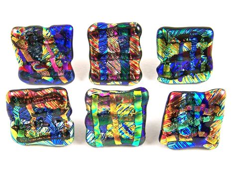 Dichroic Glass Knobs Ooak Cabinet Or Drawer Pull Handle Abstract