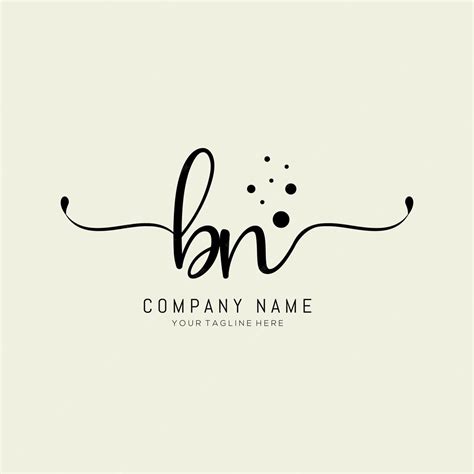 Premium Vector Initial Bn Handwriting Logo Design Vector Template