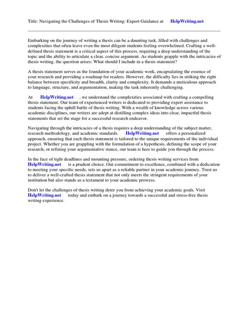 What Should I Include In A Thesis Statement Pdf