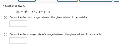 solved a function is given f t 4t2 t 3 t 3 h a determine