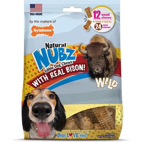 Nylabone Nubz Wild Natural Long Lasting Edible Bison Flavor Small Dog