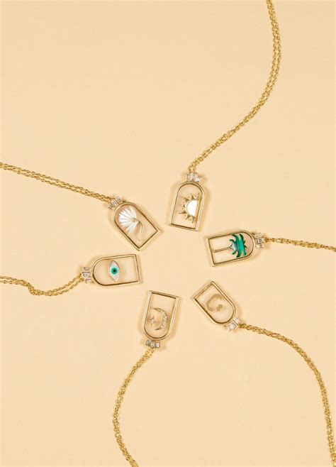 Yellow Gold Wared Pendant Online Latelier Nawbar