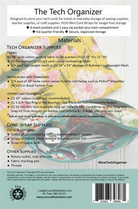 The Tech Organizer Pattern And Mini Cord Wraps By Around The Etsy