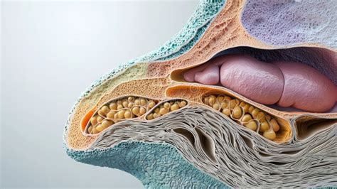Cross Section Of A Human Nose Showing The Internal Structure Including