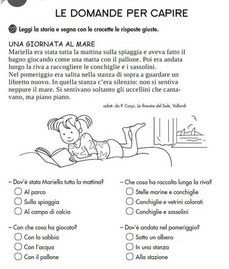 Classe Seconda Italiano Lettura E Comprensione Del Testo Schede Da Scaricare Artofit