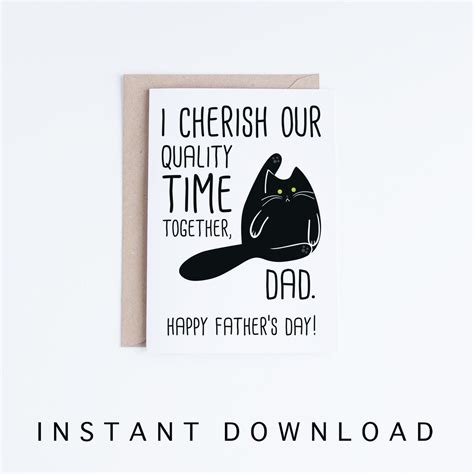 Funny Fathers Day Card Print Instant Download Printable Fathers Day