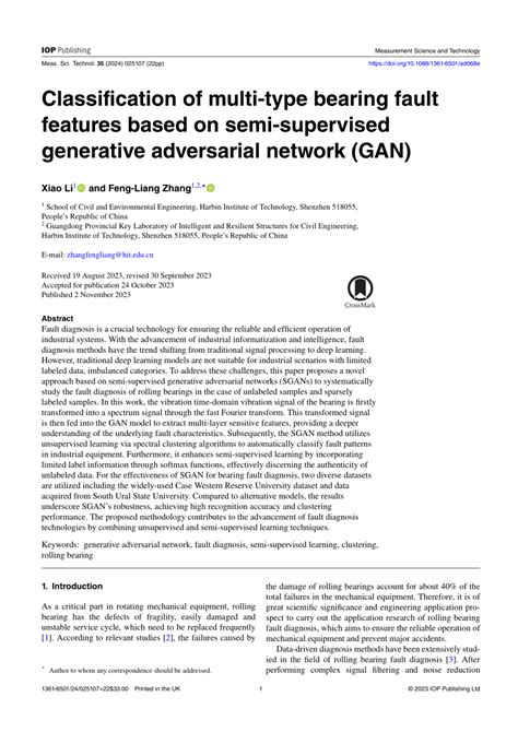 Classification Of Multi Type Bearing Fault Features Based On Semi Supervised Generative