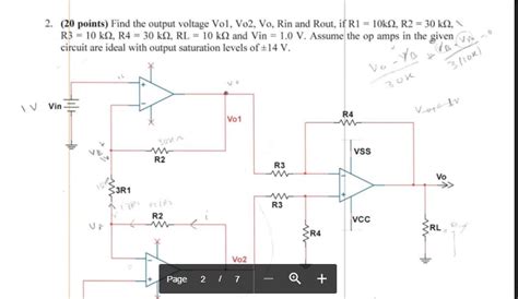 Solved 2 20 Points Find The Output Voltage Vol Vo2 Vo