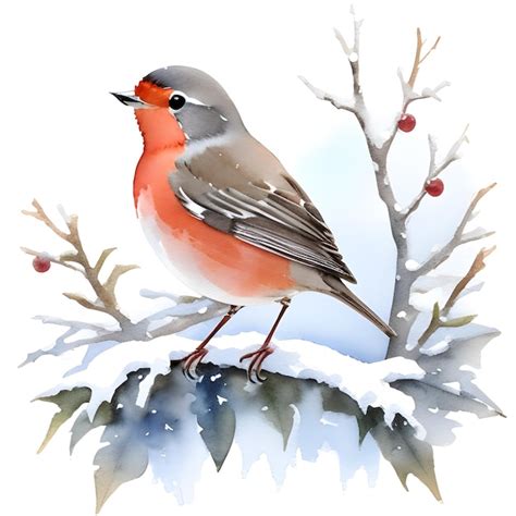 Premium Ai Image Winter Robin Clipart