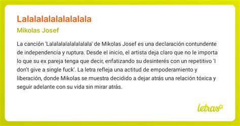 Significado De La Canción Lalalalalalalalalala Mikolas Josef Letrascom