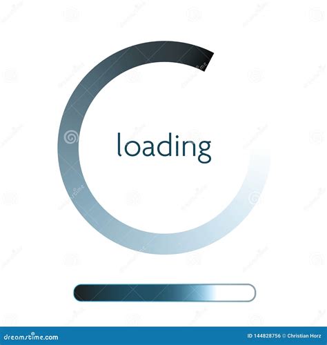 blue round progress indicator on website or mobile app stock vector illustration of statistics