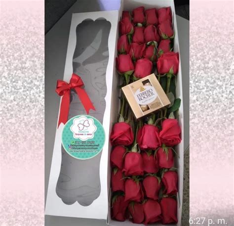 Caja De Rosa Rojas Y Chocolate Desayunos Sorpresa De Amor