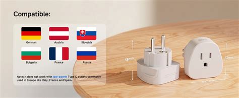 Us To Europe Plug Adapter Type F American To Eu Power Adapter For