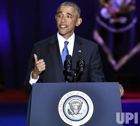 Photo U S President Obama Makes Farewell Speech In Chicago