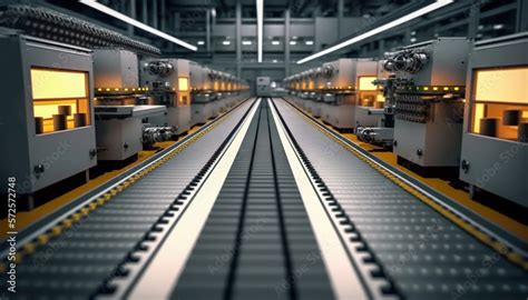 A Long Factory Assembling Conveyor Line Can Improve Your Productivity Generative Ai Stock