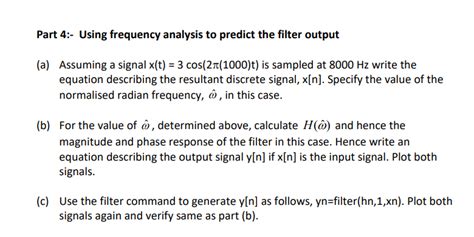 Solved Part 4 Using Frequency Analysis To Predict The
