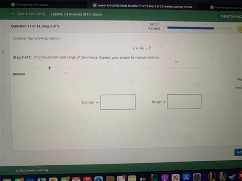 Answered Domain Range Pre Bartleby