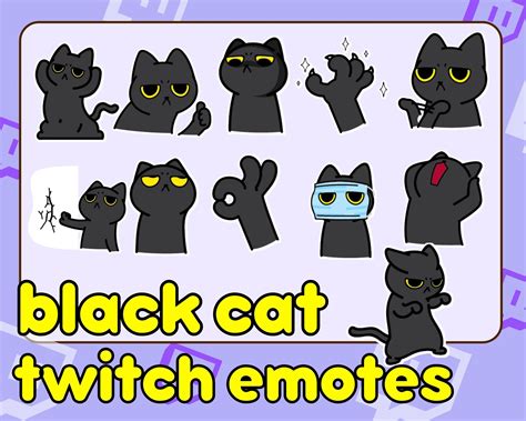 Black Cat Emotes Twitch Cute Cat Emotes Black Cat Twitch Emote Black