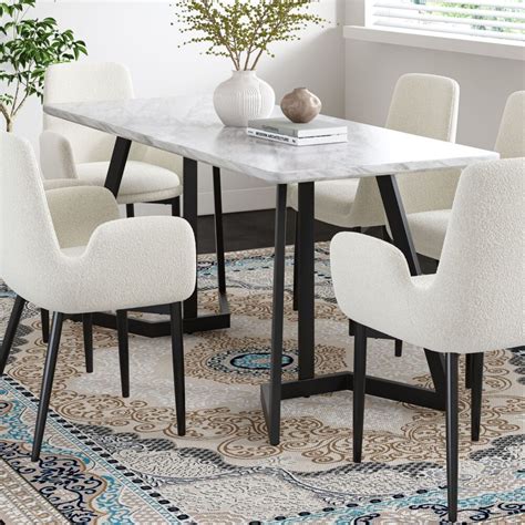 Rectangular Marble Effect Table The Hippie House