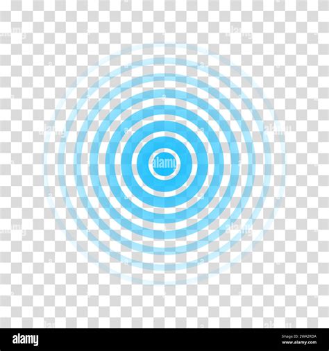 Circle Radar Wave Sound Ripple Icon Blue Effect Pulse Isolated On