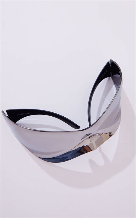 Silver Extreme Visor Shield Sunglasses Accessories Prettylittlething