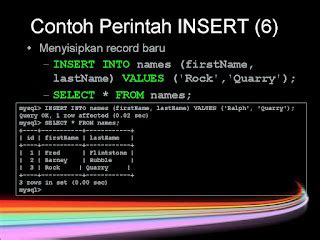 Just Info PERINTAH INSERT DAN UPDATE PADA DATABASE SQL